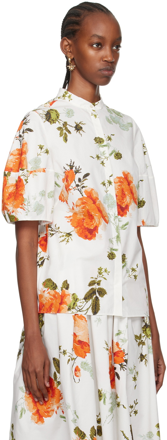 Erdem White Volume Blouse Erdem