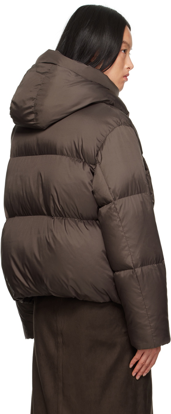 Youth Brown Oversized Down Jacket Youth Club