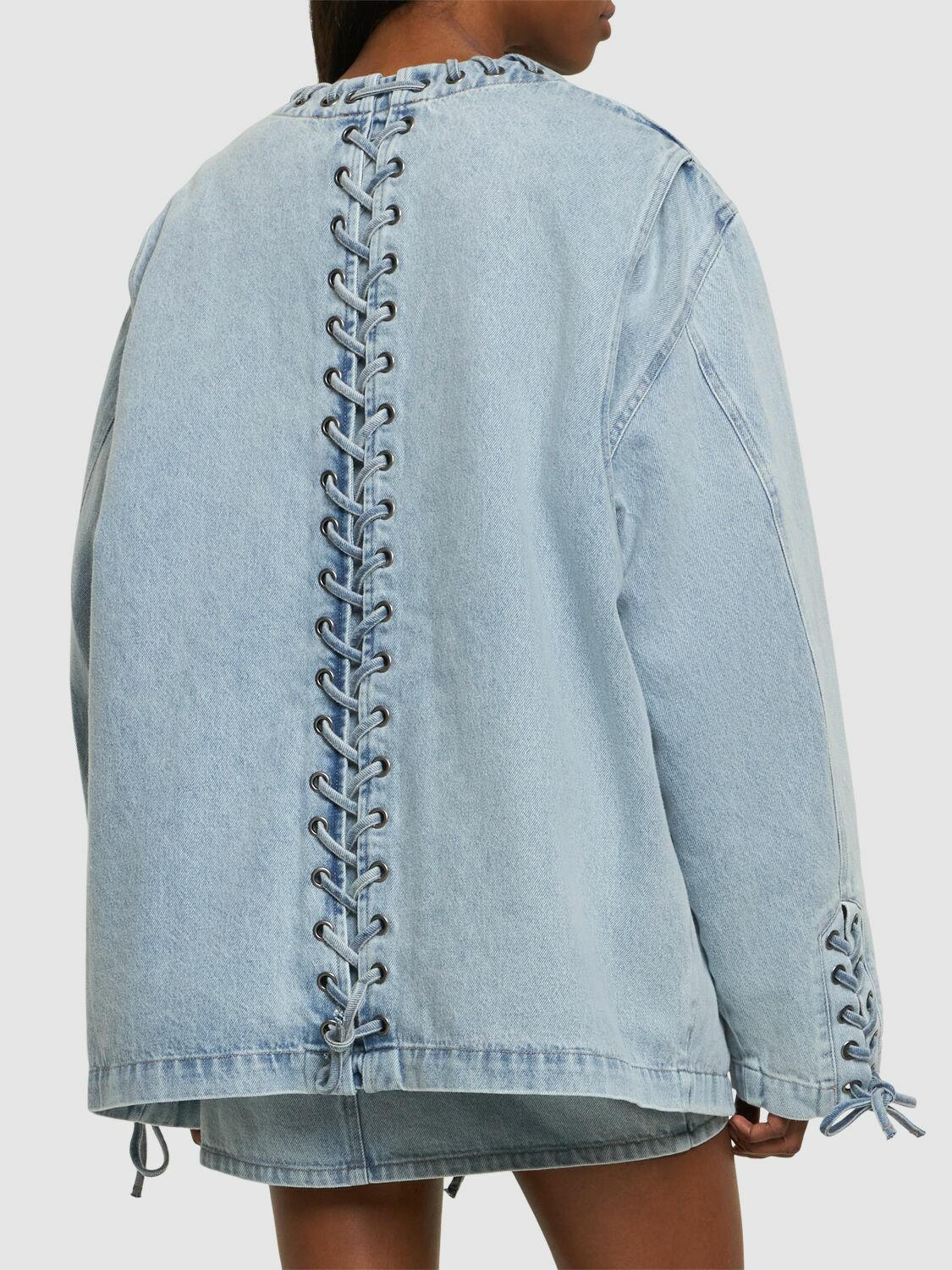 ROTATE - Denim Oversized Lace-up Jacket ROTATE Birger Christensen