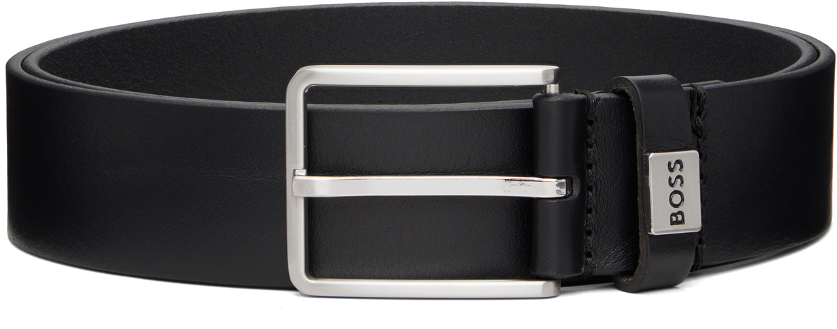 BOSS Black Buffed Leather Belt BOSS
