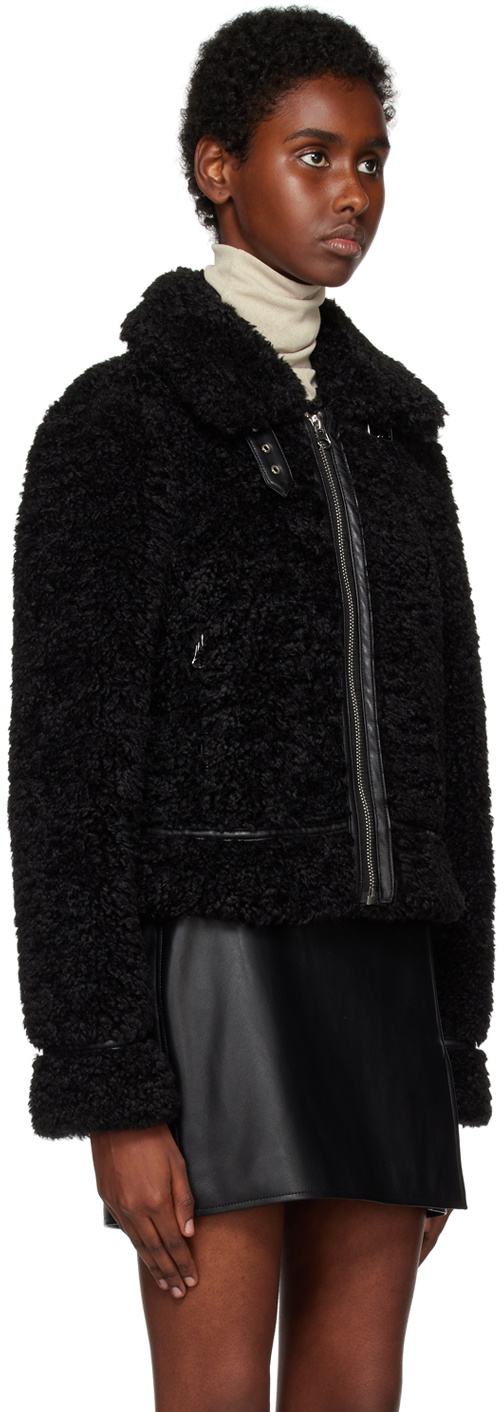 Stand Studio Black Audrey Faux-Fur Jacket Stand Studio