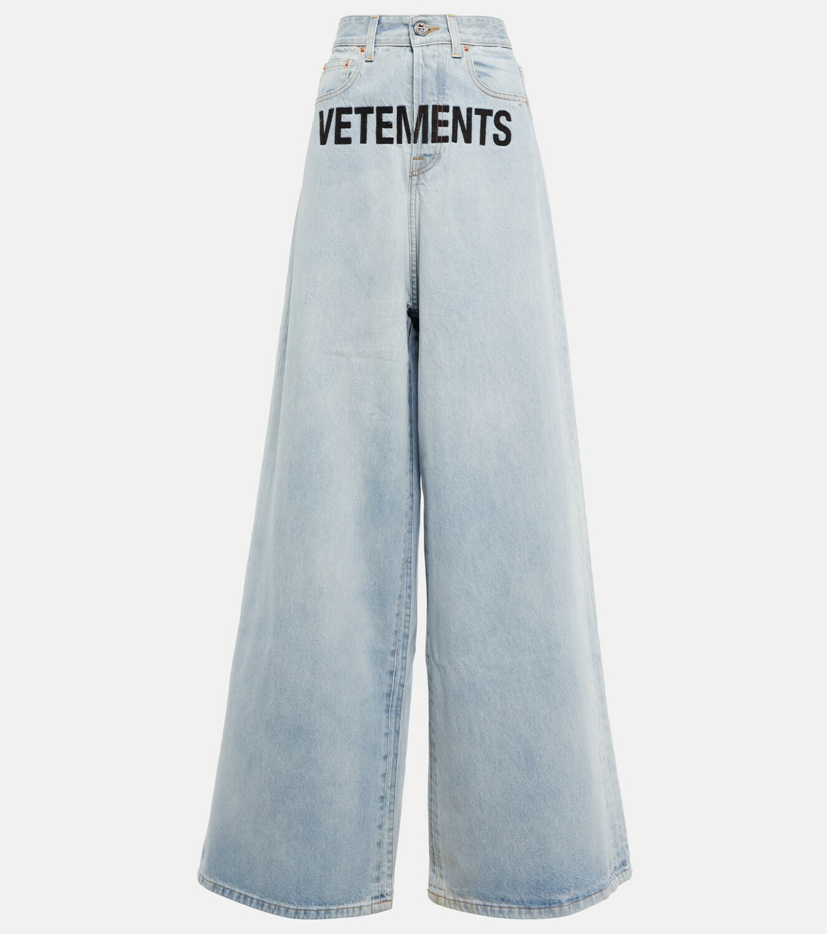 Vetements - Embroidered high-rise wide-leg jeans Vetements
