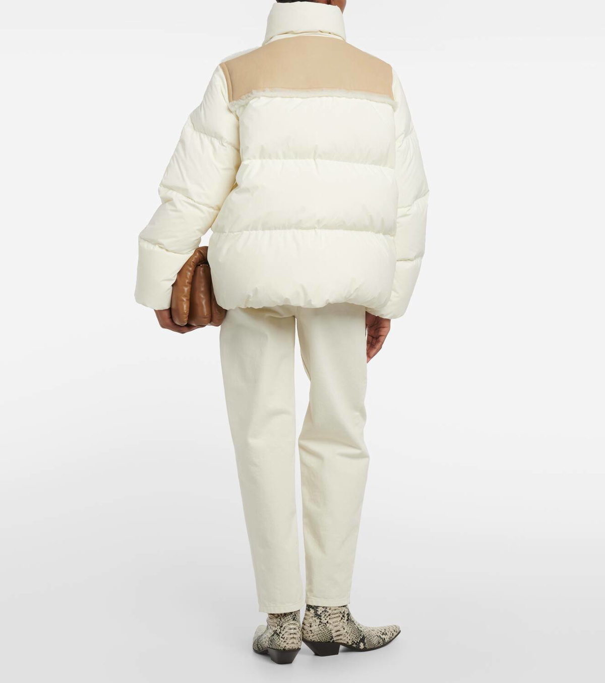 Moncler Jotty shearling-trimmed down jacket Moncler