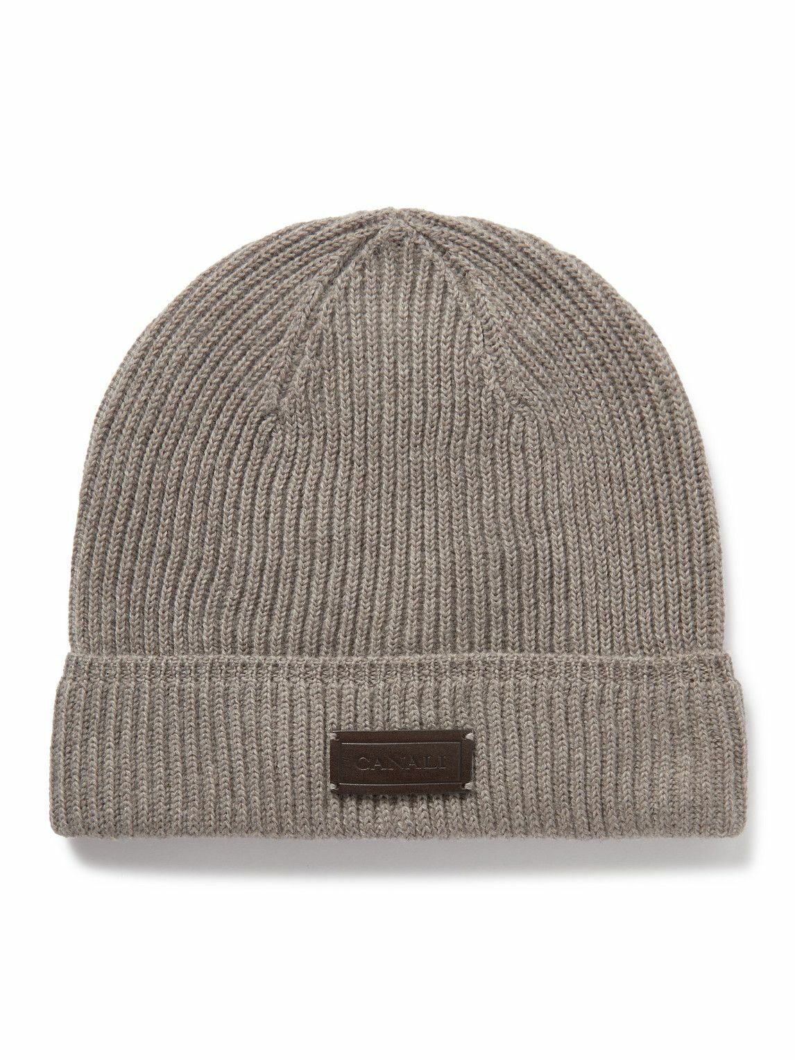 Canali - Logo-Appliquéd Ribbed Wool Beanie Canali