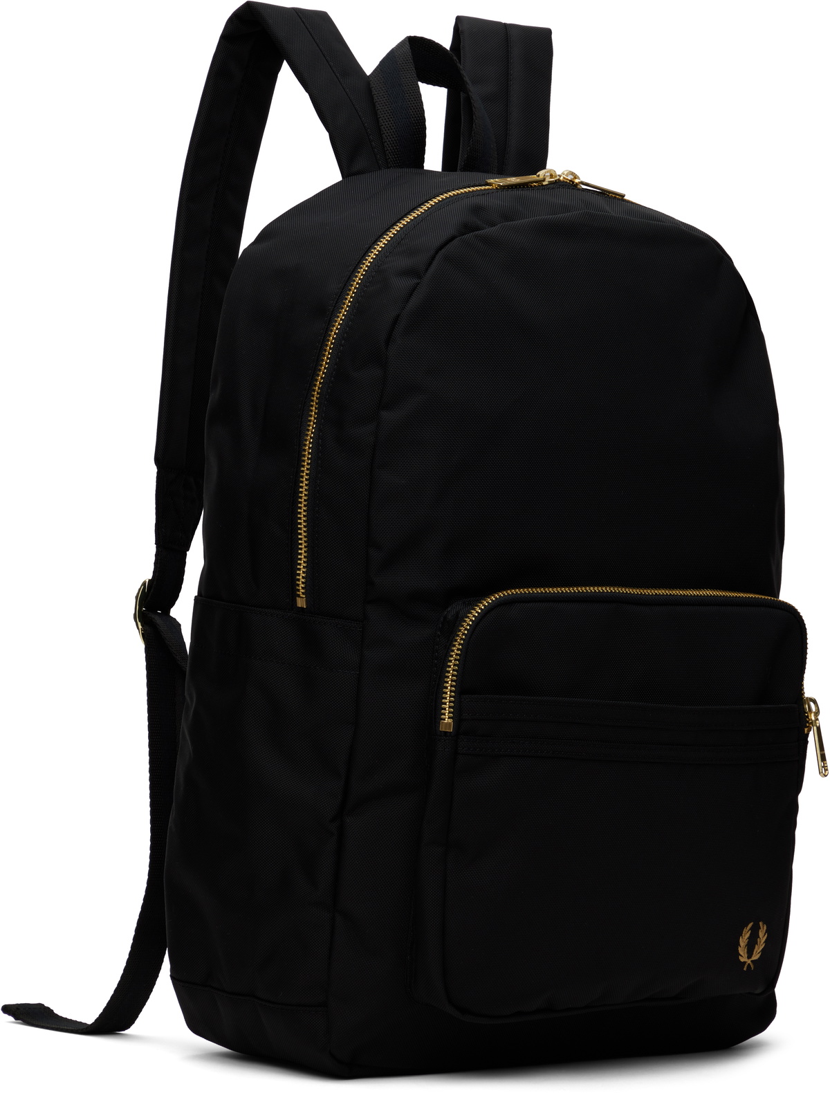 Fred Perry Black Textured Nylon Backpack Fred Perry