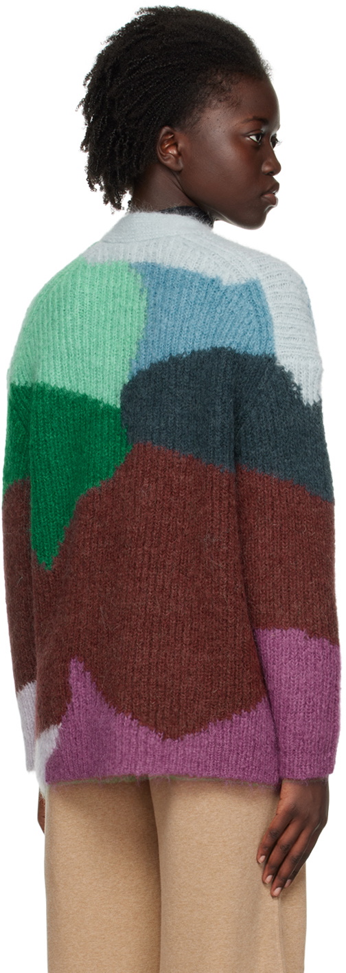 Vince Multicolor Intarsia Wave Cardigan Vince