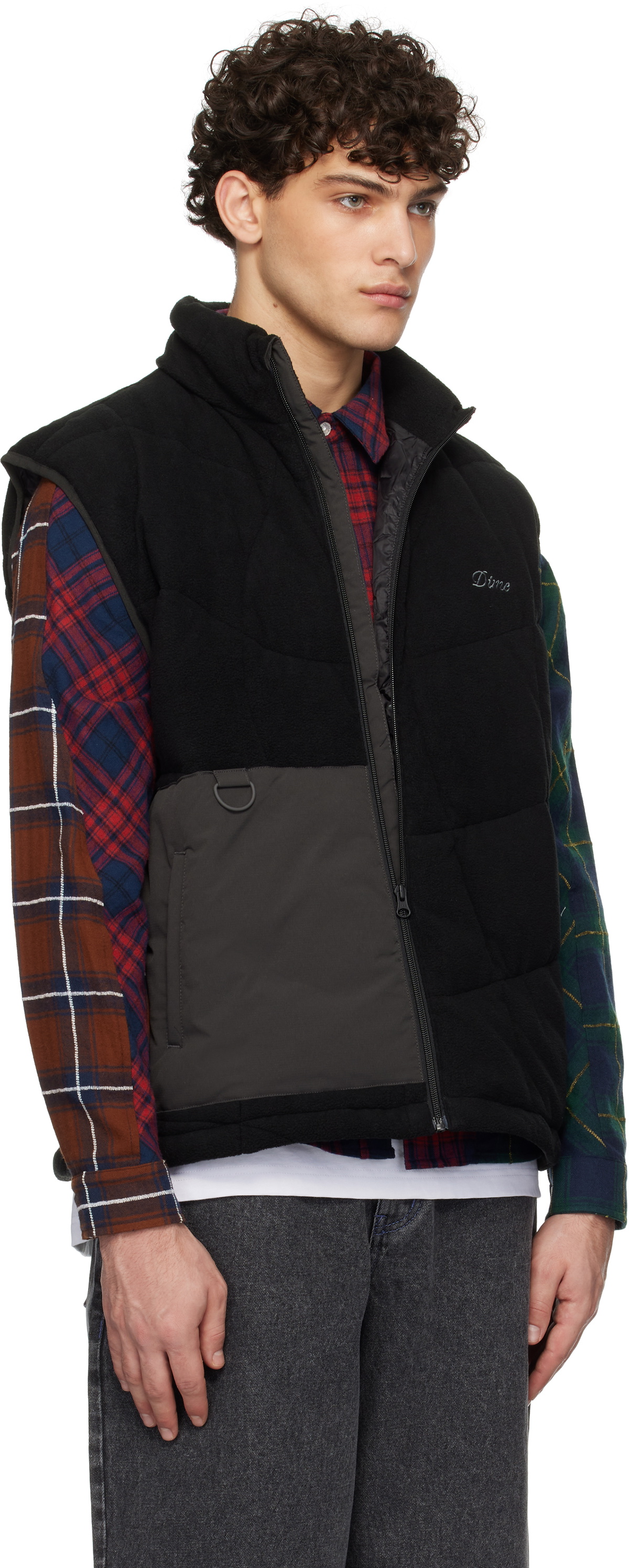Dime Black Sleeveless Puffer Vest Dime