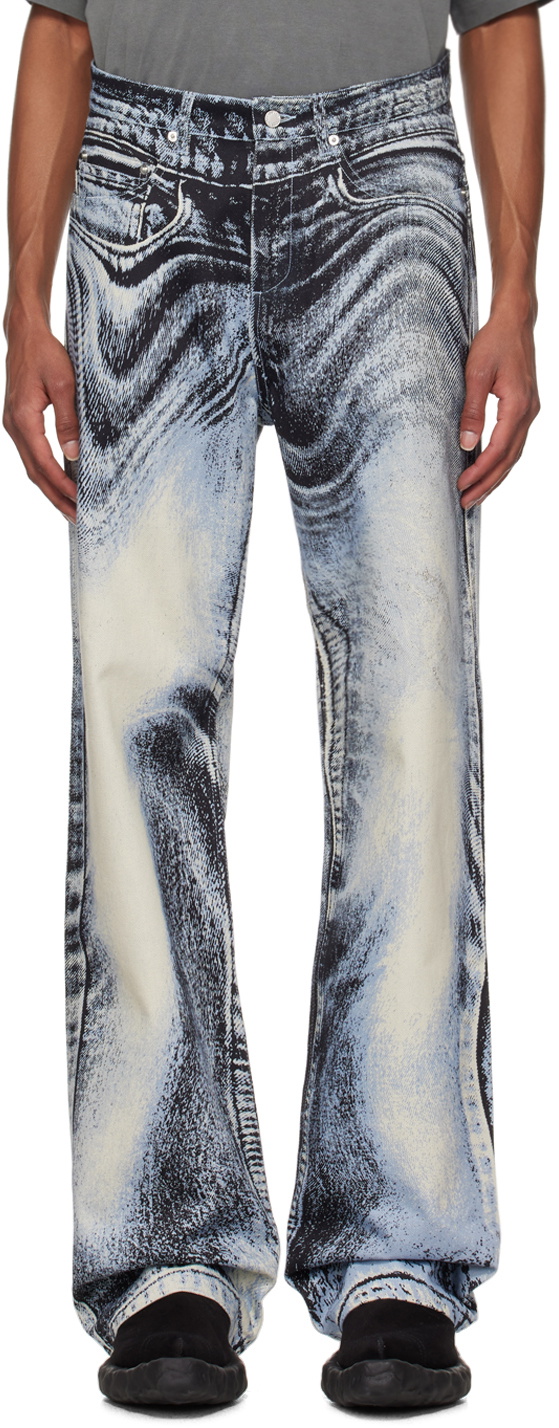 CAMPERLAB Blue Distorted Print Jeans CamperLab