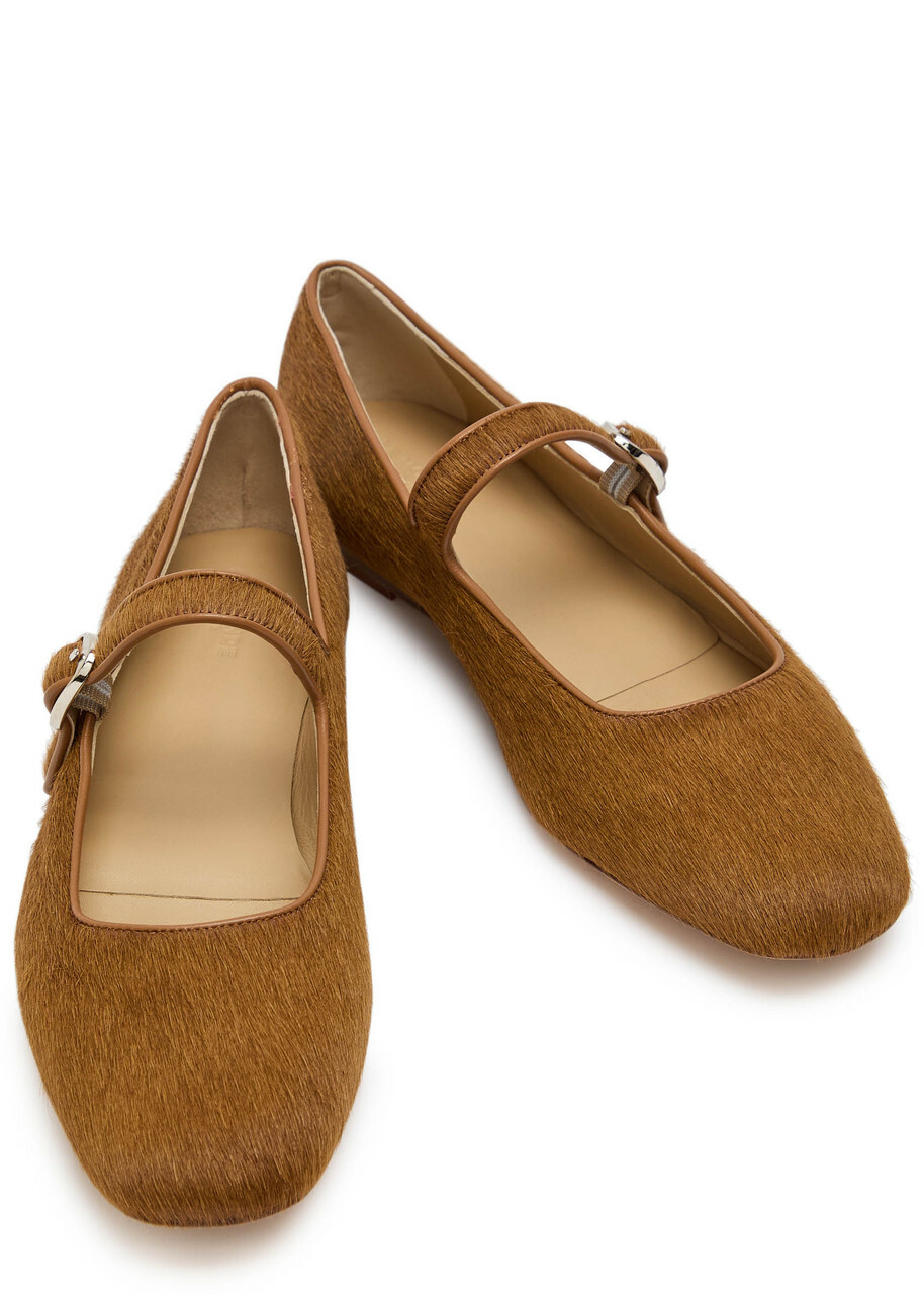 LE Monde Beryl Mary Jane Pony Hair Ballet Flats Tan Le Monde Beryl