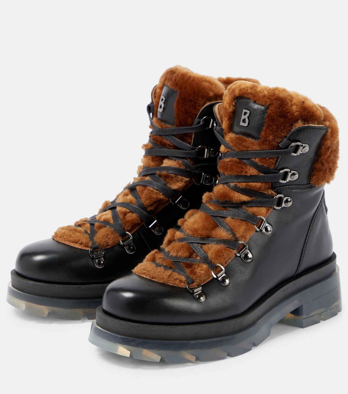 Bogner Swansea shearling-trimmed leather ankle boots Bogner