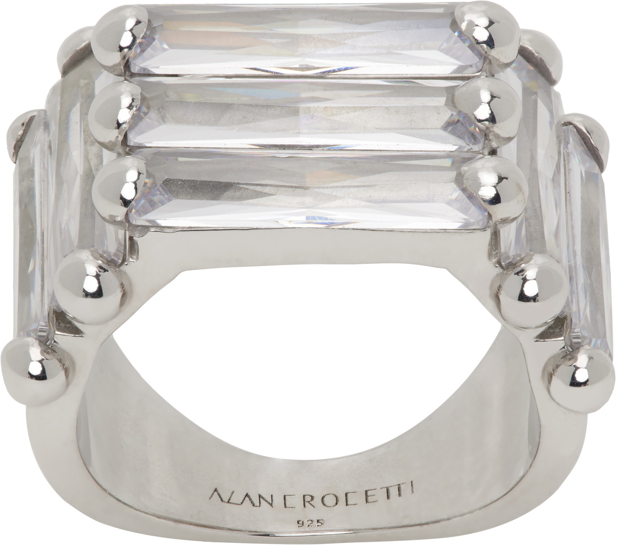 Alan Crocetti Silver Crystallised Armour Ring Alan Crocetti