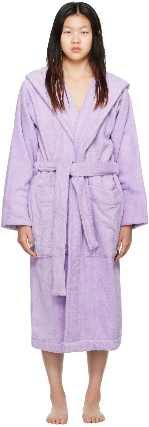 Tekla Purple Oversized Hooded Bathrobe Tekla Fabrics