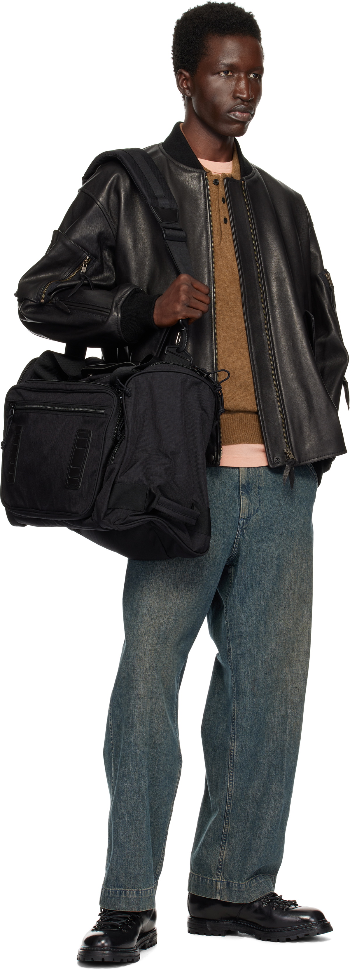 BEAMS PLUS Black Nylon Duffle Bag Beams Plus