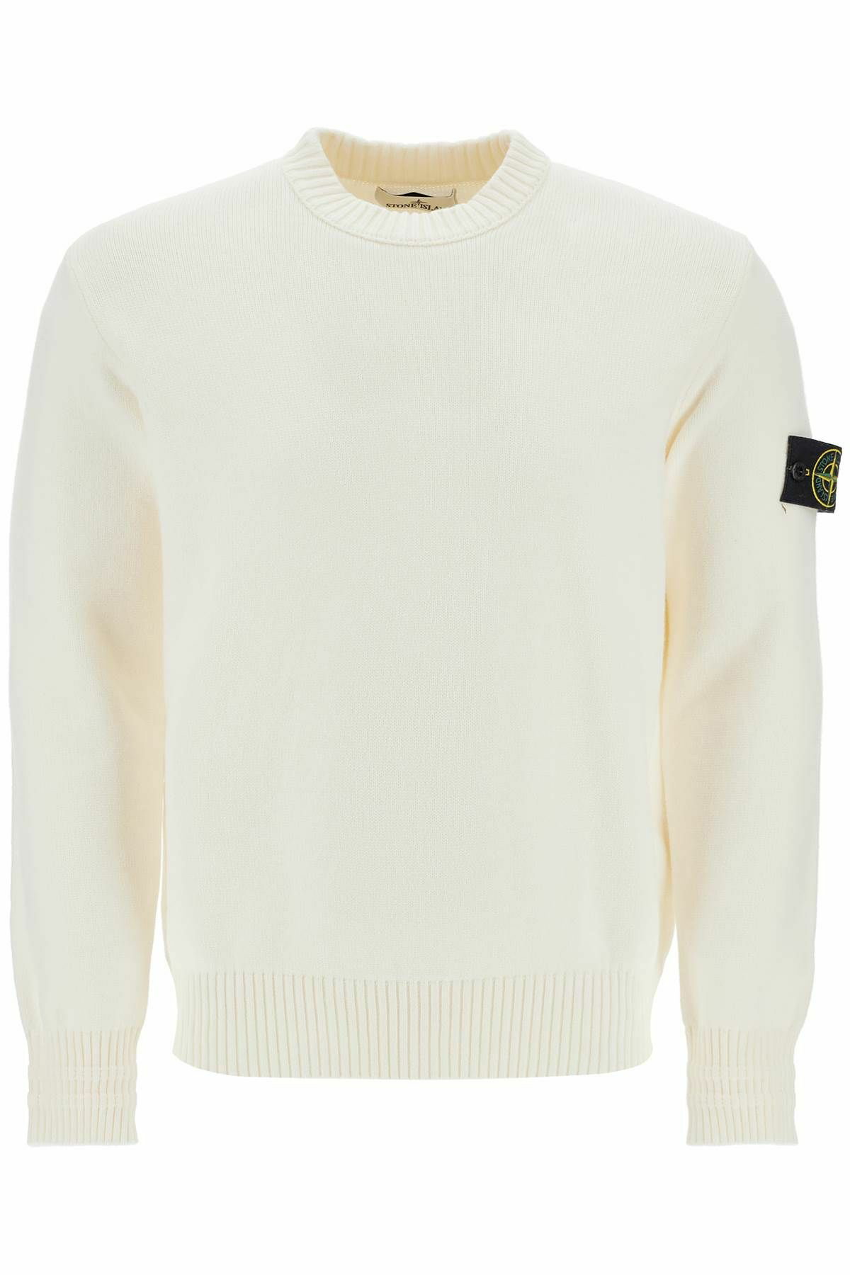 STONE ISLAND cotton stretch pullover sweater White Stone Island