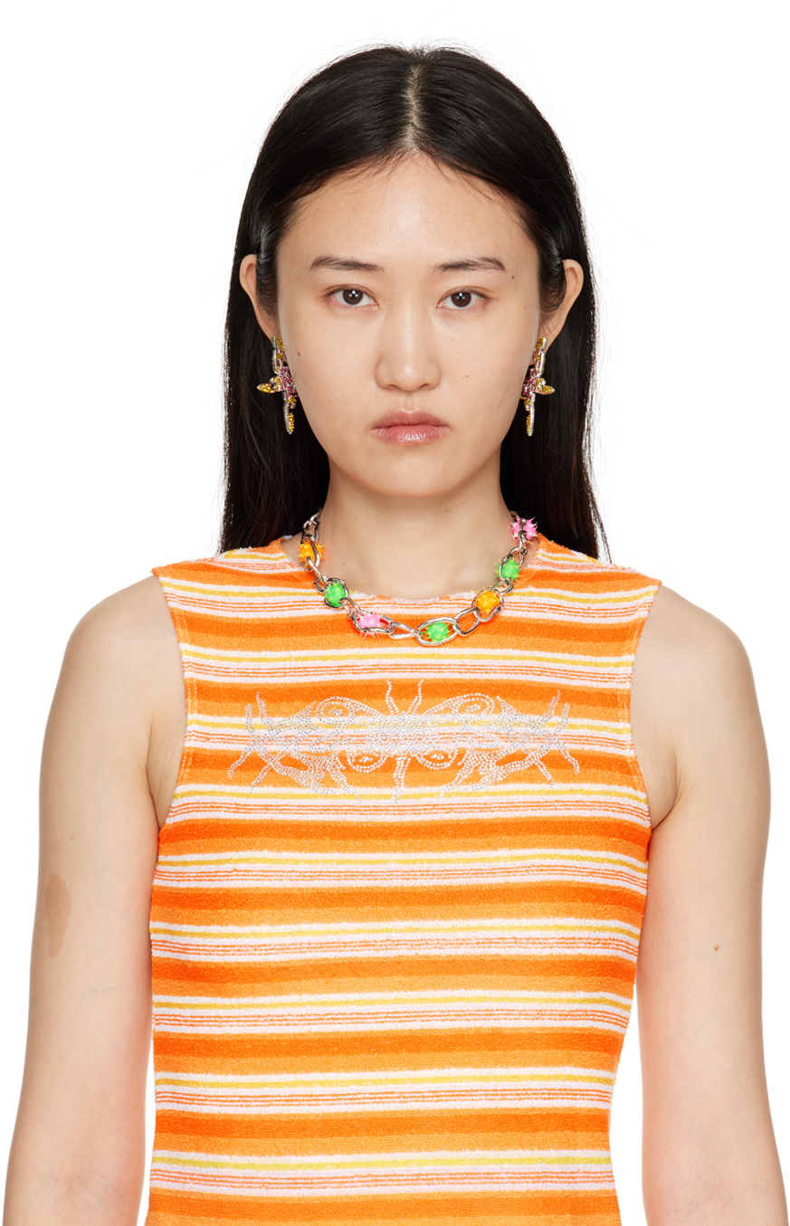 Collina Strada Silver Spikeez Chain Necklace Collina Strada