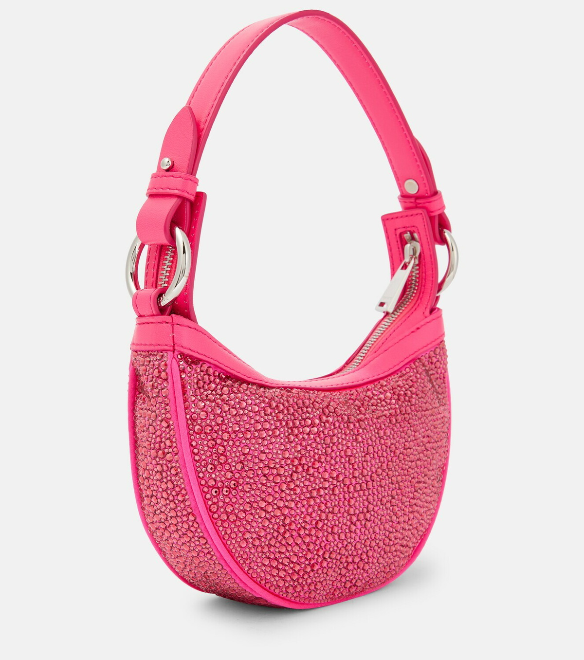 Versace - Crystal Repeat Mini embellished leather shoulder bag Versace