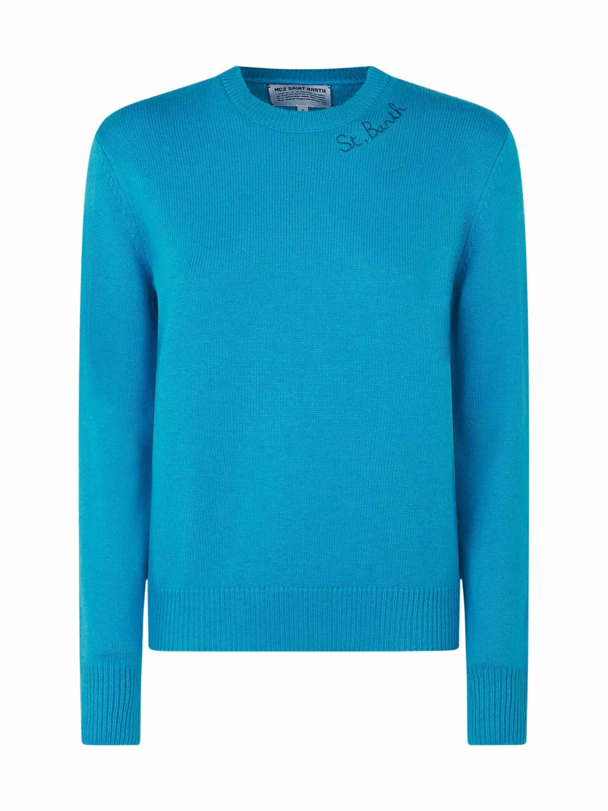 MC2 Saint Barth Woman Crewneck Turquoise Sweater With St. Barth ...