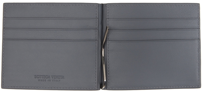 Bottega Veneta Grey Intrecciato Bill Clip Bifold Wallet Bottega Veneta