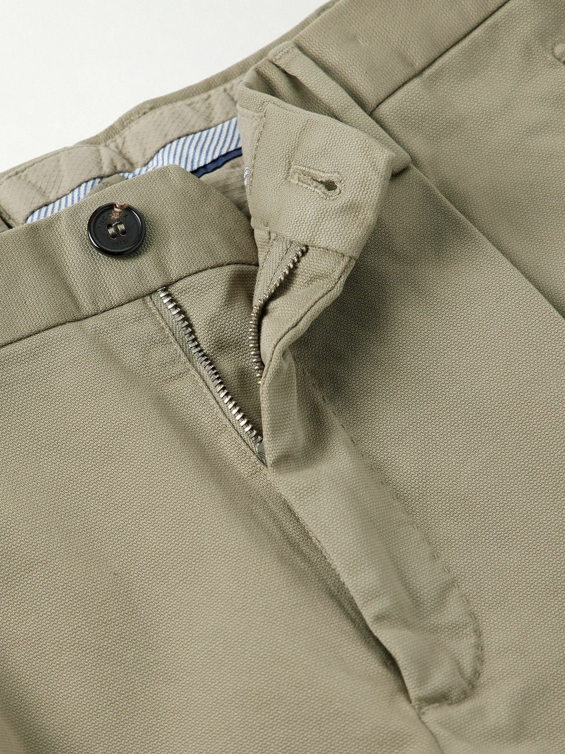 Incotex - Venezia 1951 Slim-Fit Pleated Stretch-Cotton Trousers - Green Incotex