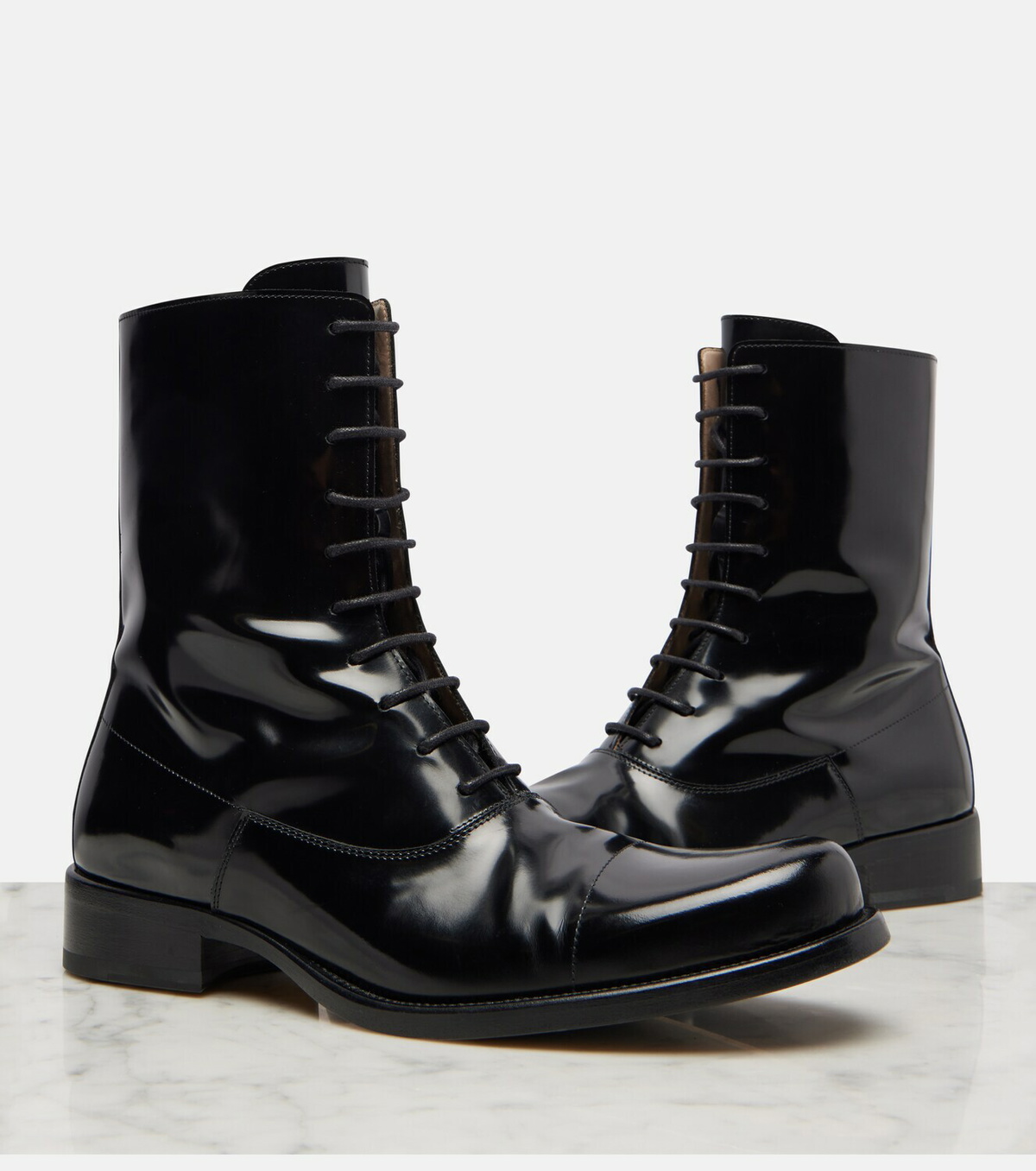 The Row Kai leather lace-up boots The Row