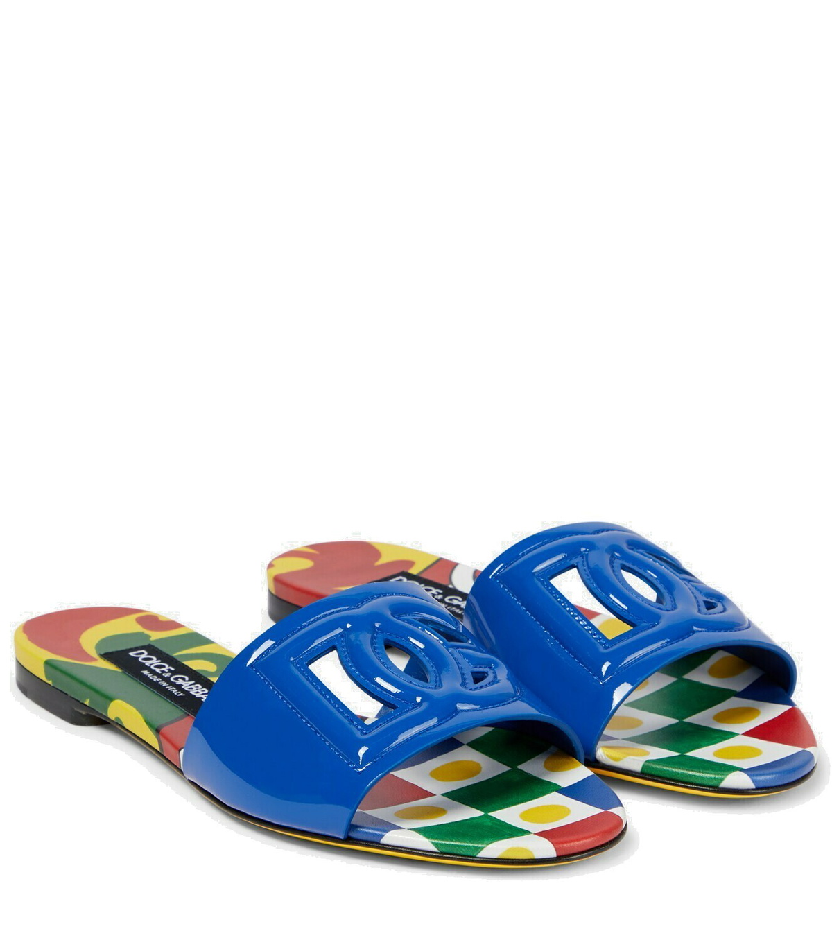 Dolce&Gabbana DG cutout patent leather sandals Dolce & Gabbana