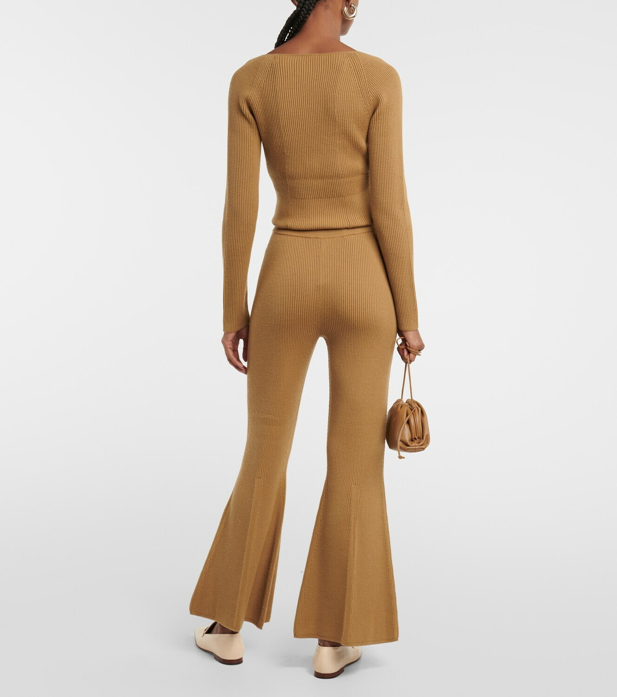 Joseph Wool-blend knit flared pants Joseph