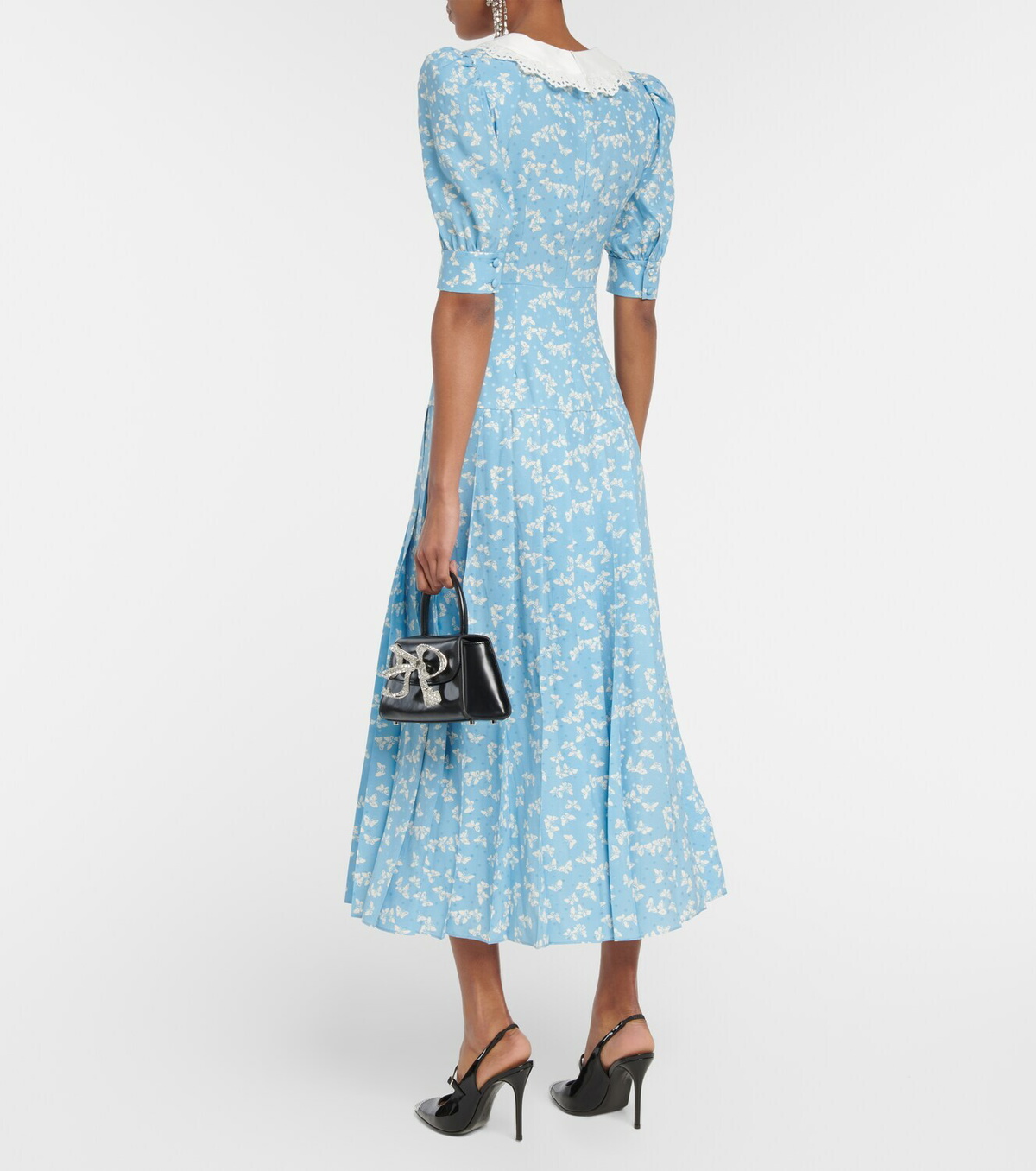 Alessandra Rich Pleated silk midi dress Alessandra Rich