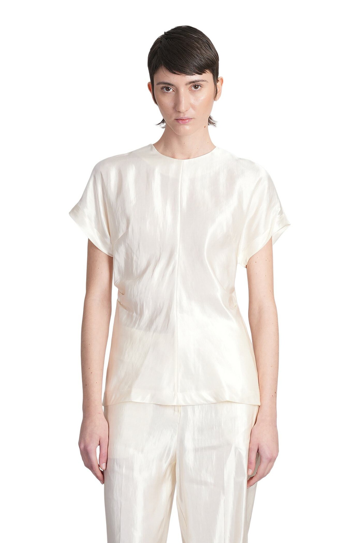 Loulou Studio Pero Blouse In Beige Linen Loulou Studio