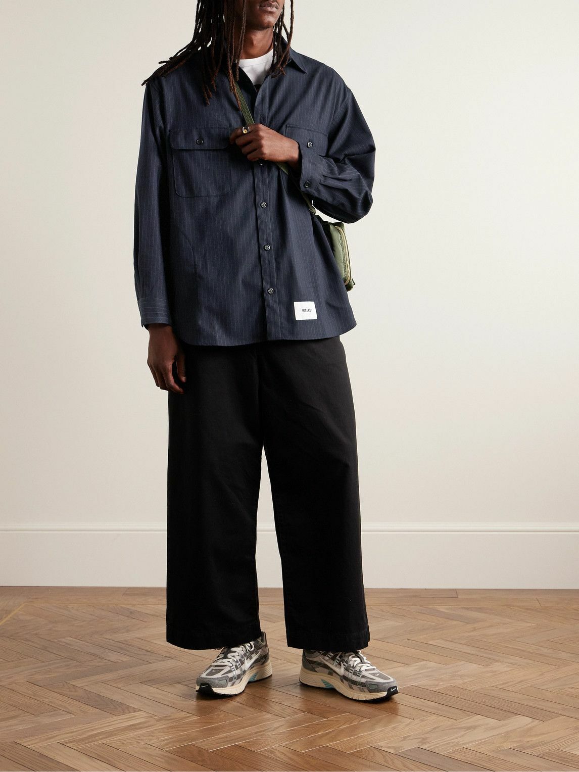 WTAPS - Pinstriped Twill Shirt - Blue WTAPS