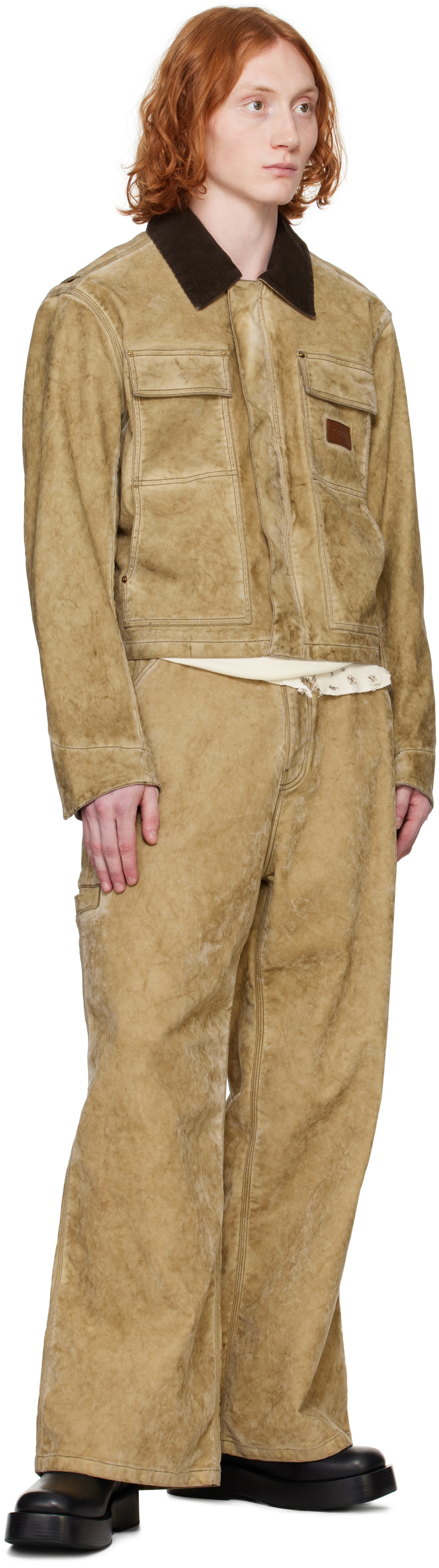 Alexander Wang Tan Rounded Carpenter Faux-Suede Jeans Alexander Wang
