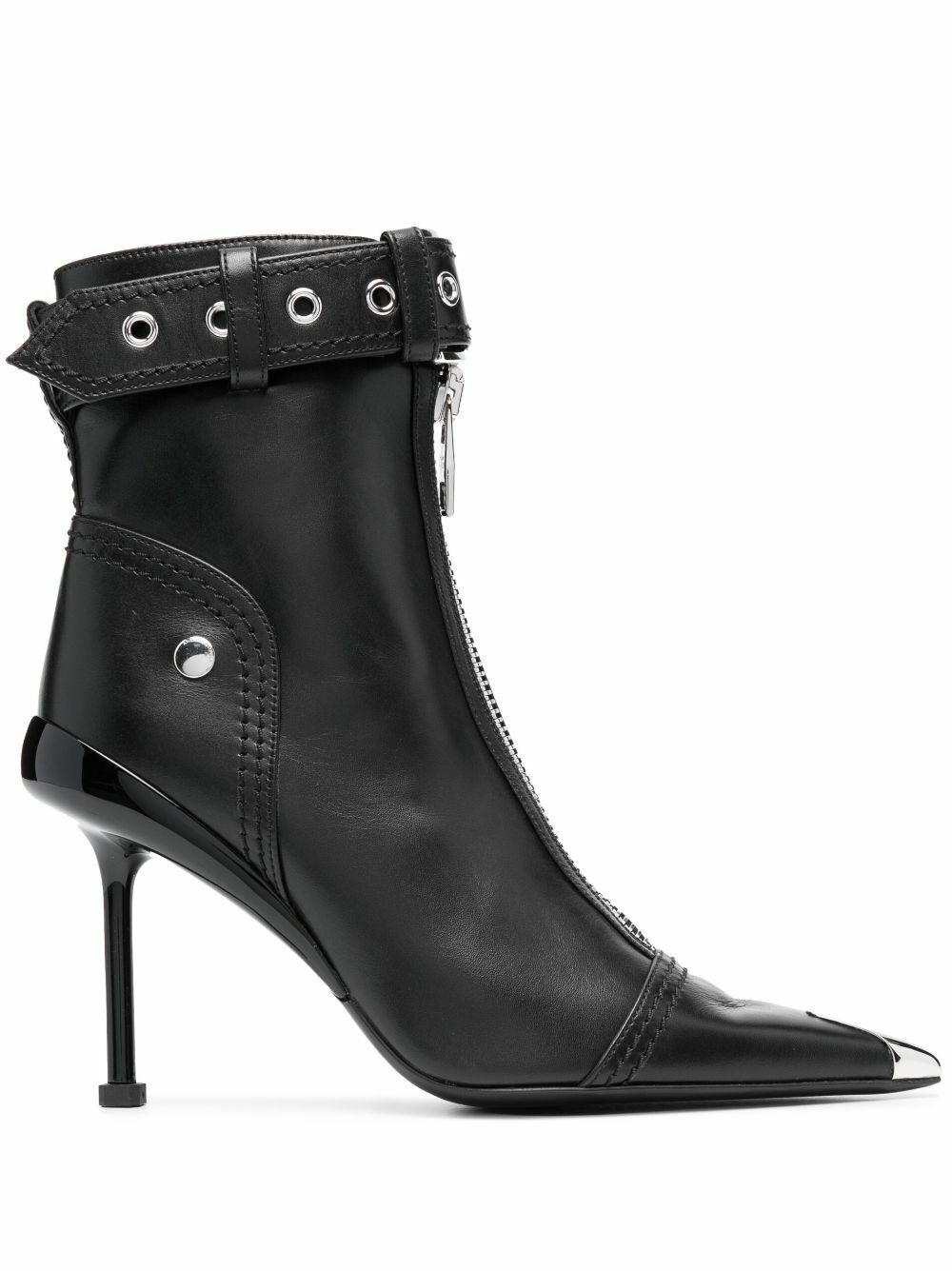 ALEXANDER MCQUEEN - Leather Heel Ankle Boots Alexander McQueen