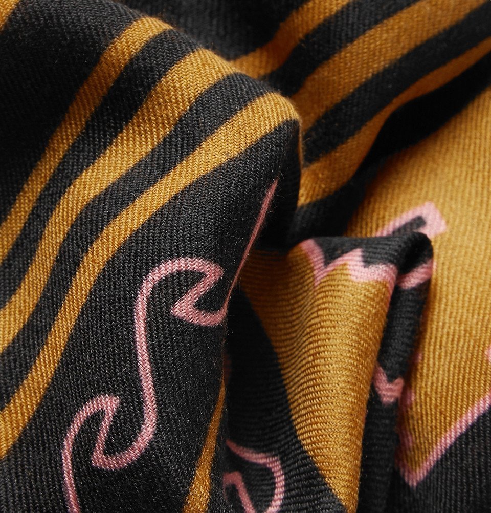 Rubinacci - Printed Cashmere Scarf - Men - Black Rubinacci