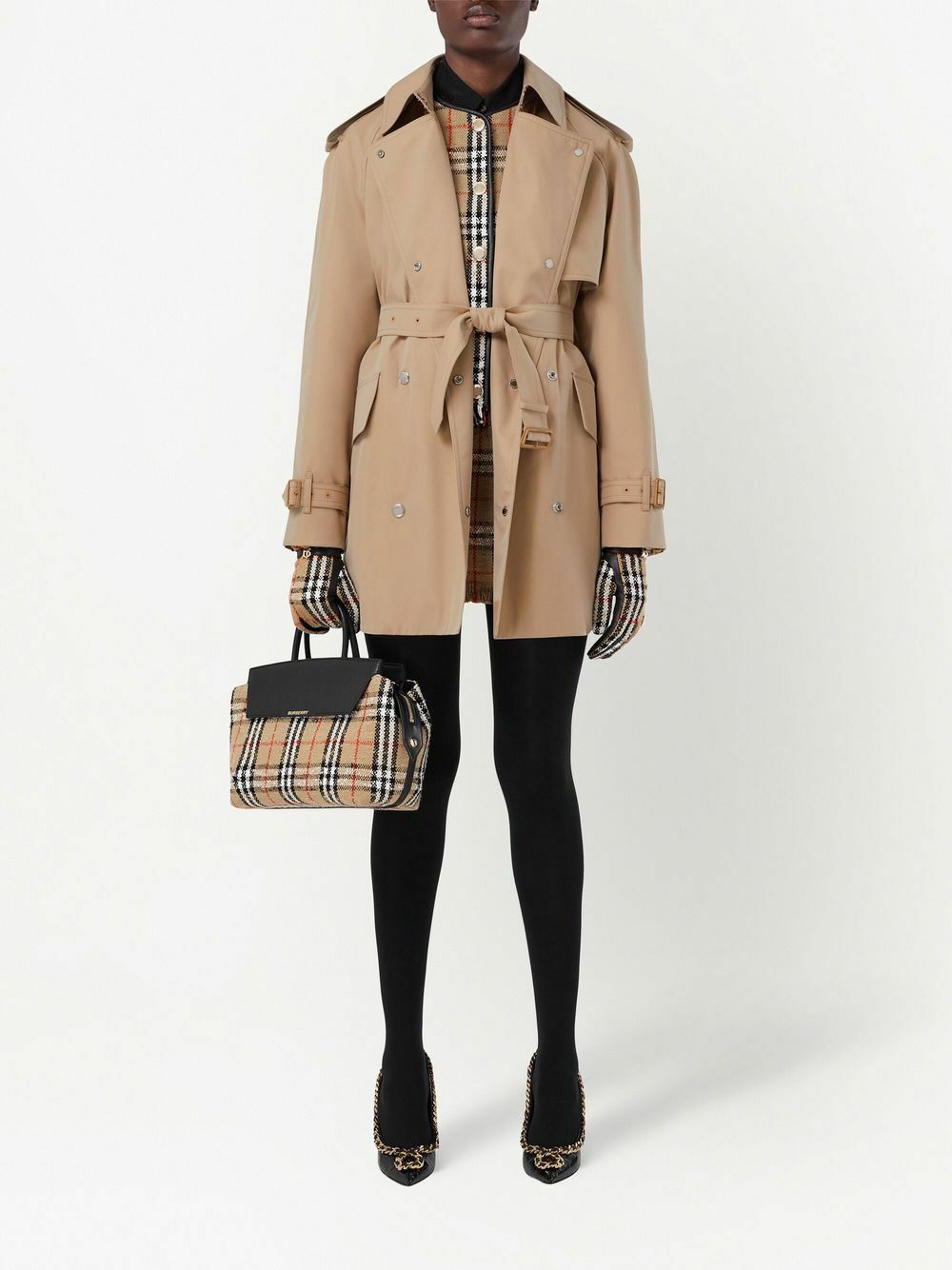BURBERRY - Catherine Check Motif Handbag Burberry