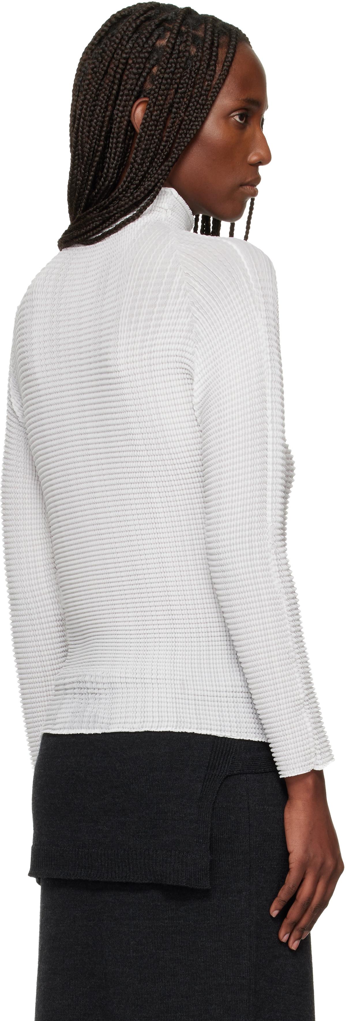 ISSEY MIYAKE White Wooly Pleats Top Issey Miyake Men