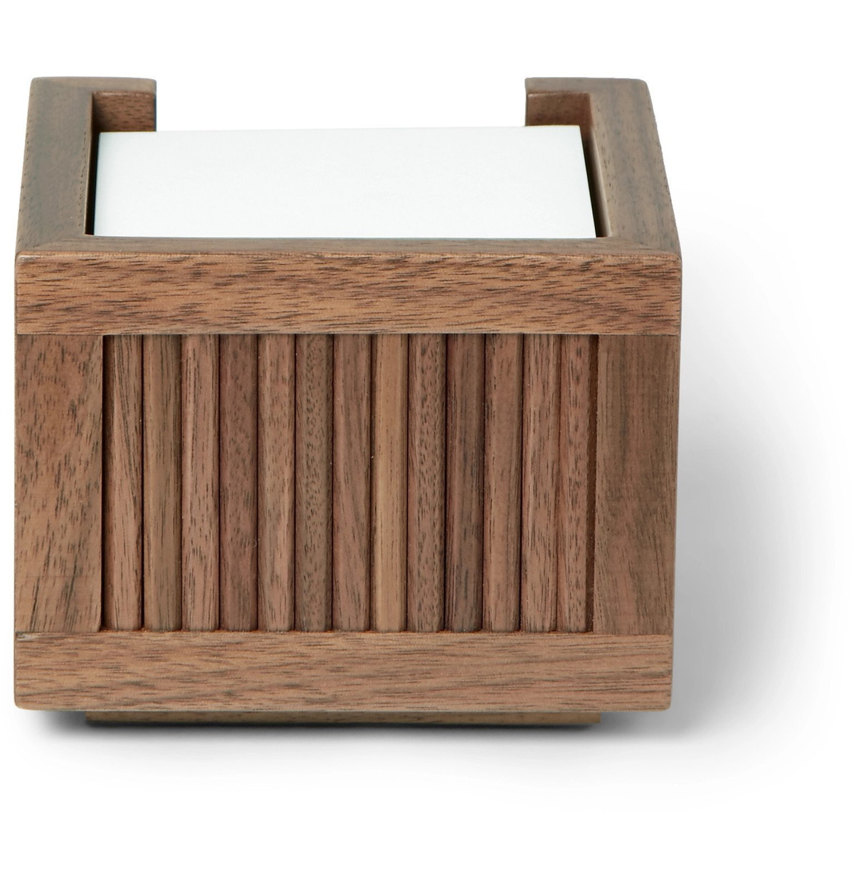 Linley - Tambour Walnut Note Holder - Brown Linley