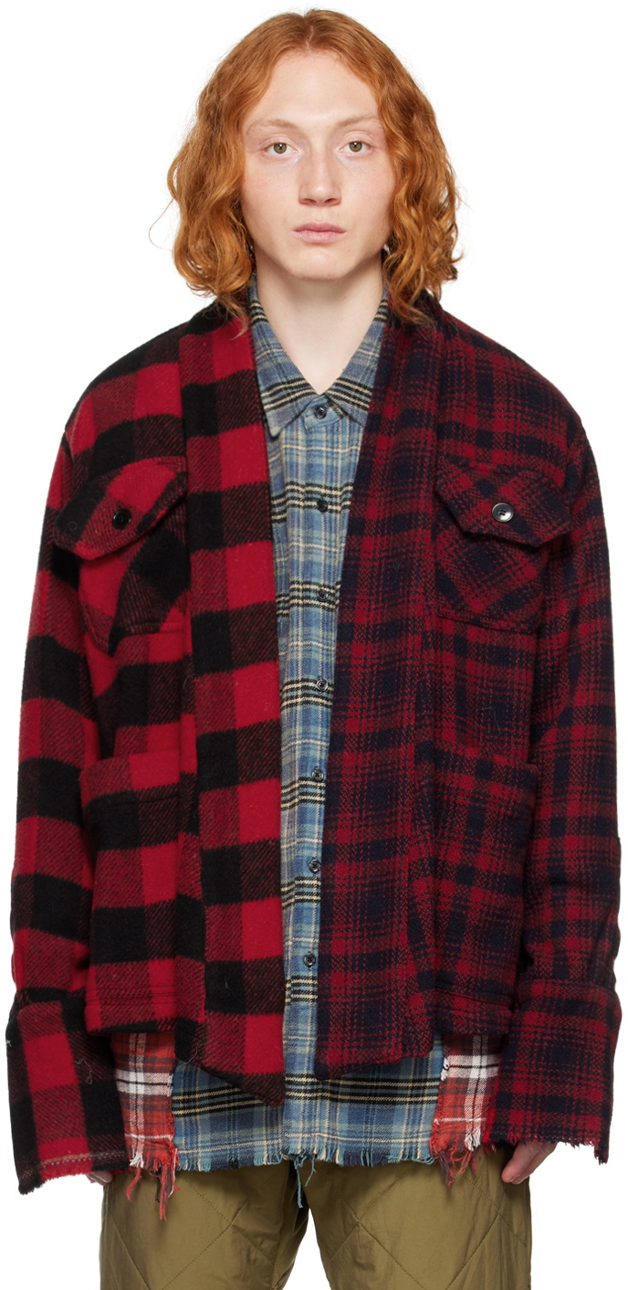 Greg Lauren Red Plaid Cardigan Greg Lauren