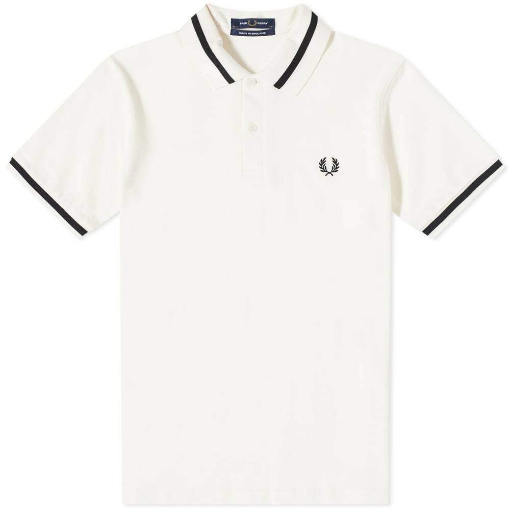 Fred Perry Authentic Men's Single Tipped Polo Shirt in Snow White/Black ...