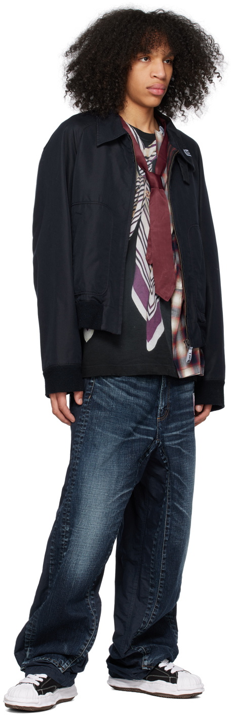 Miharayasuhiro Navy Embedded Jeans Miharayasuhiro