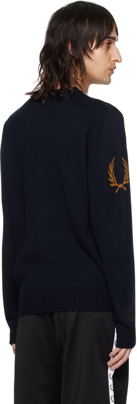 Fred Perry Navy Laurel Wreath Sweater Fred Perry