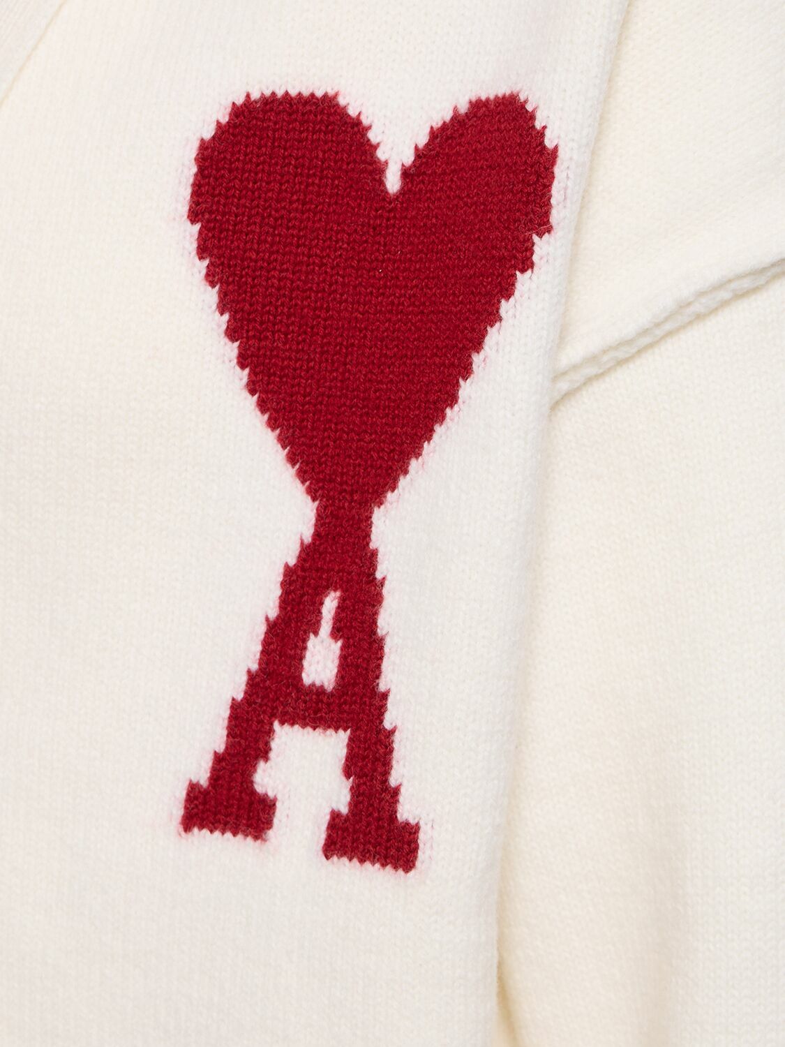 AMI PARIS - Logo Wool Knit Cardigan AMI