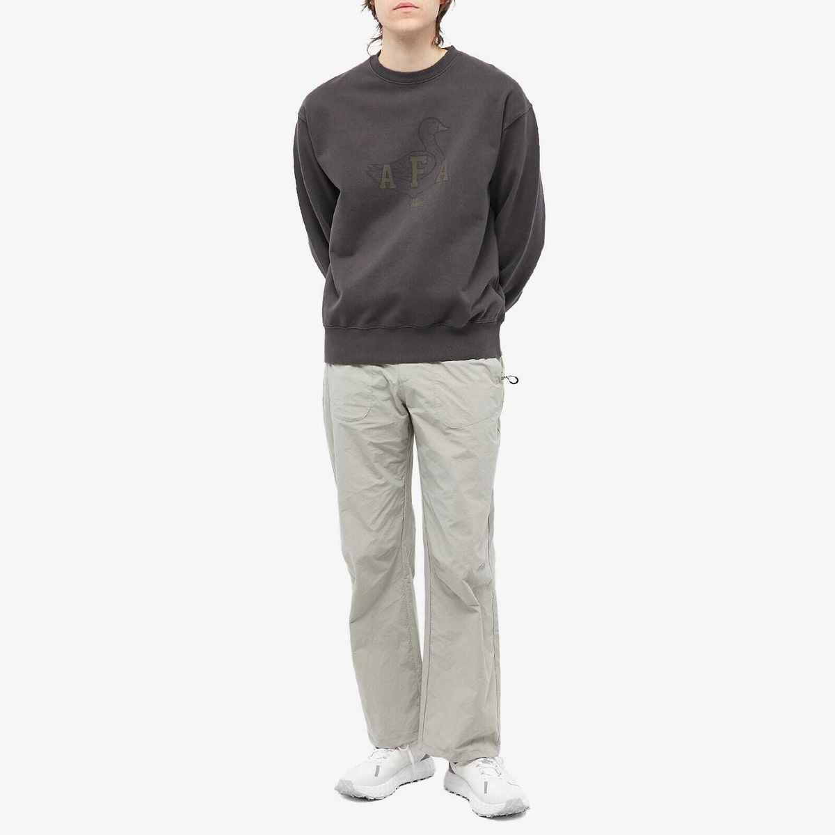 Uniform Bridge Men's AFA Duck Crew Sweat in Dark Grey Uniform Bridge