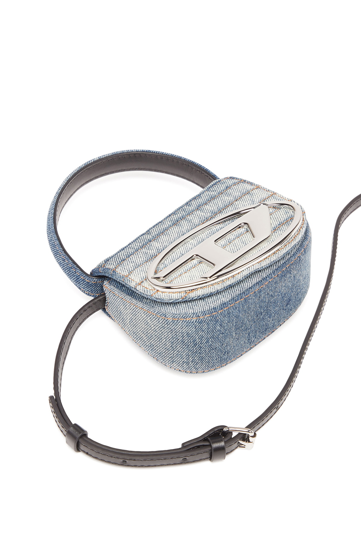 Diesel 1DR XS - Iconic mini bag in solarised denim - Crossbody Bags ...