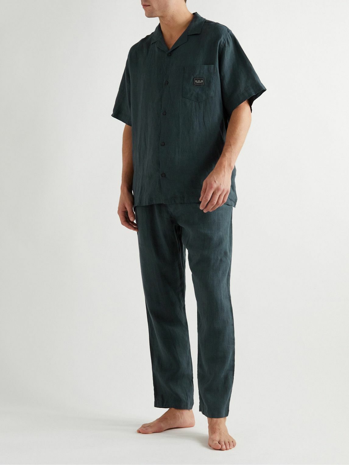 Desmond & Dempsey - Linen Pyjama Set - Blue Desmond & Dempsey