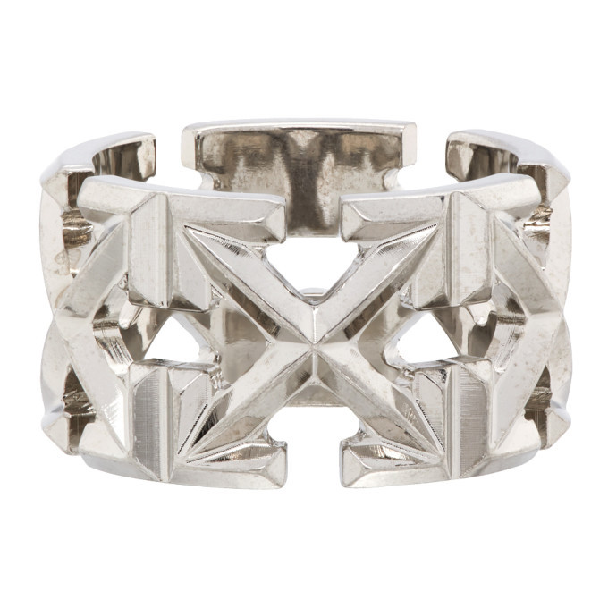 Off-White Silver Arrows Ring Off-White