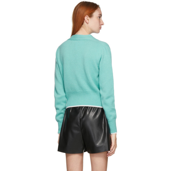 MSGM Green Wool and Cashmere Cardigan MSGM