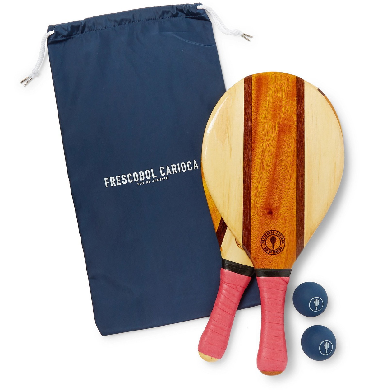 Frescobol Carioca - Trancoso Wooden Beach Bat and Ball Set - Red ...