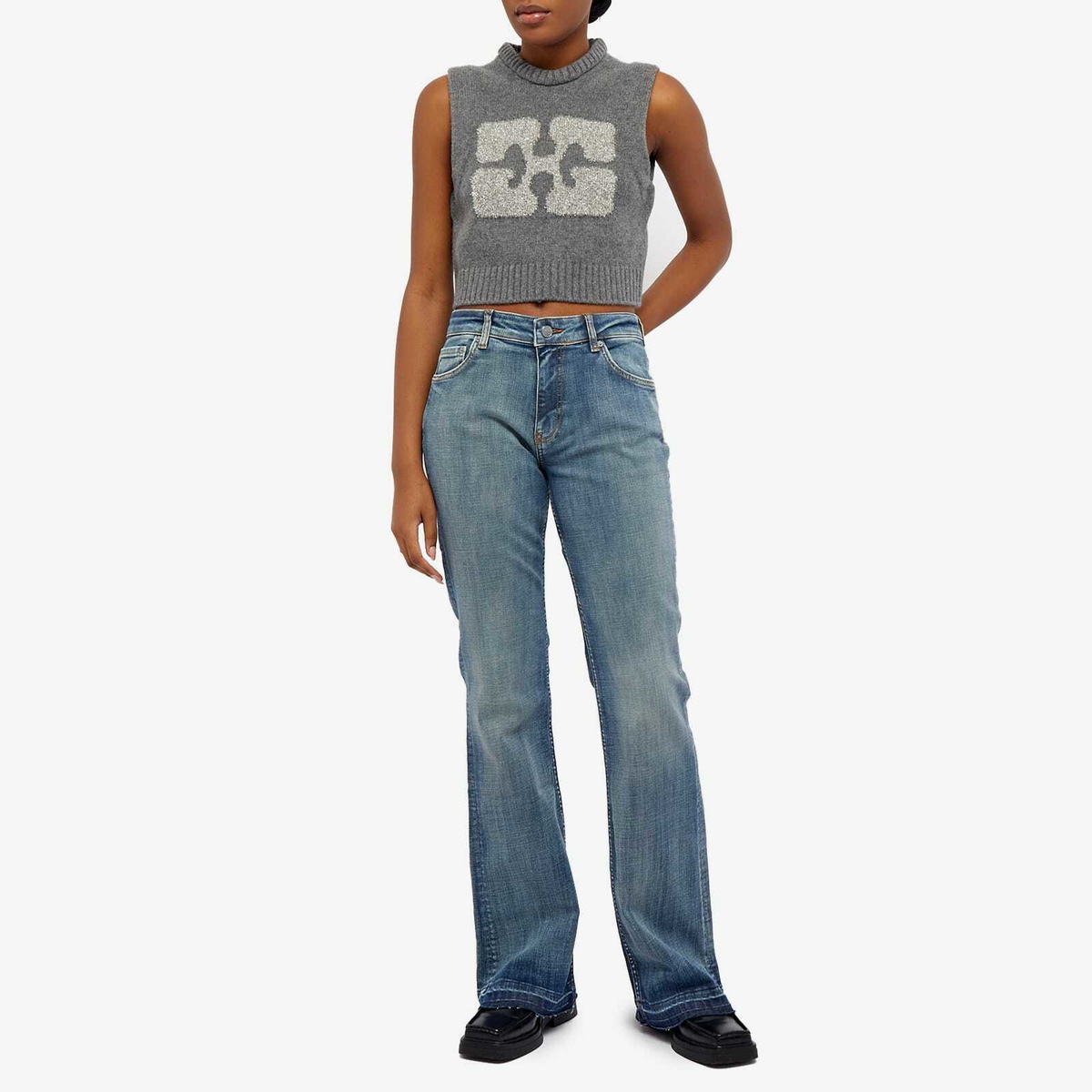 GANNI Women's Tint Edge Denim Iry Jean in Tint Wash GANNI