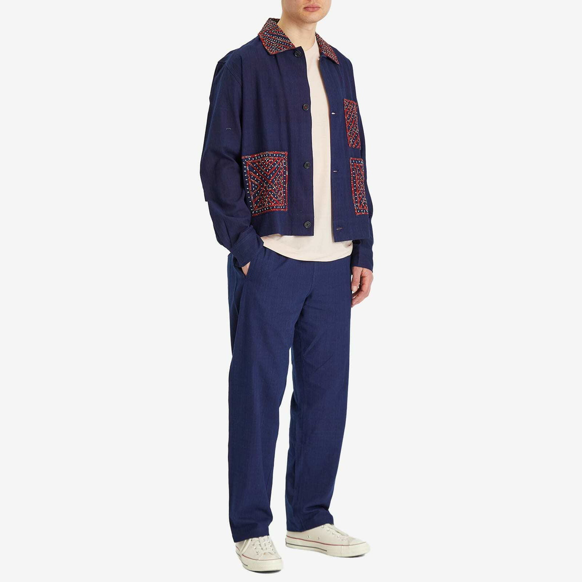 Kardo Men's Bodhi Patchwork Jacket in Navy Kardo