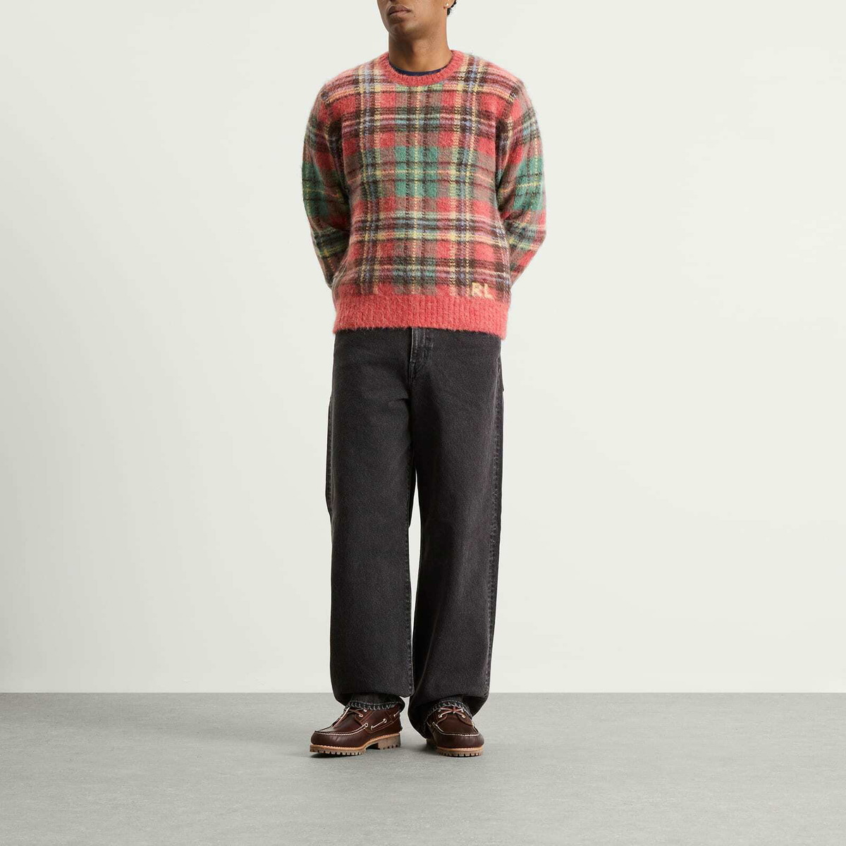 Polo Ralph Lauren Men's Mohair Check Knit Jumper in Red Combo Polo ...