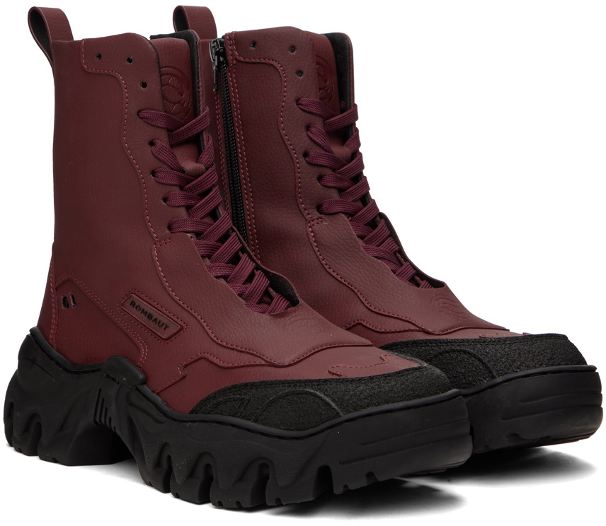 Rombaut Burgundy Boccaccio II Apple Leather Ankle Boots Rombaut